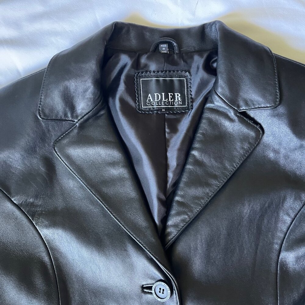 Adler Collection Vintage Black Leather Coat - Gem